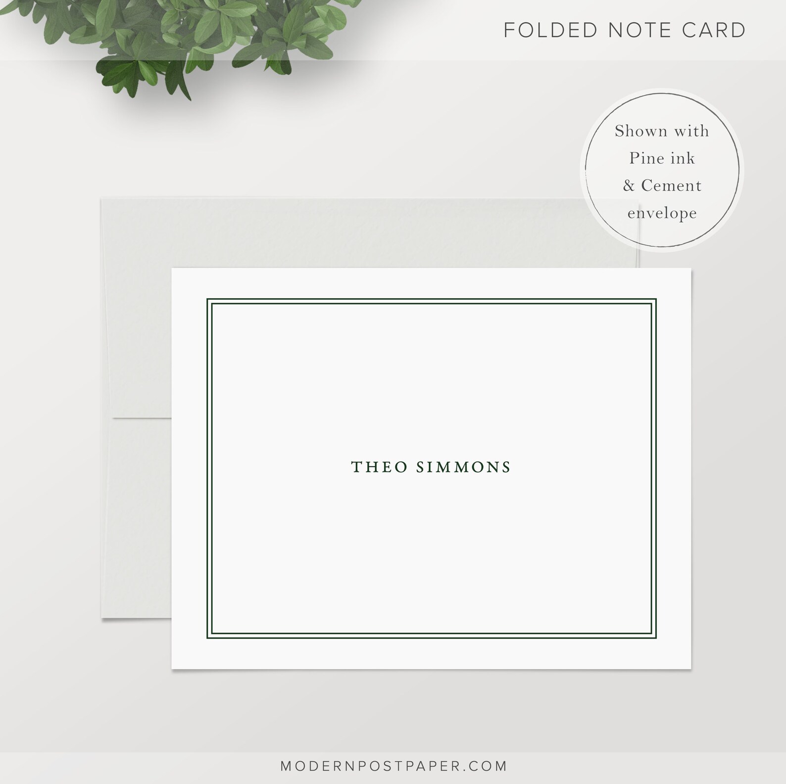 Personalized Stationery • Clean & Simple Serif • Folded Note Cards With ...