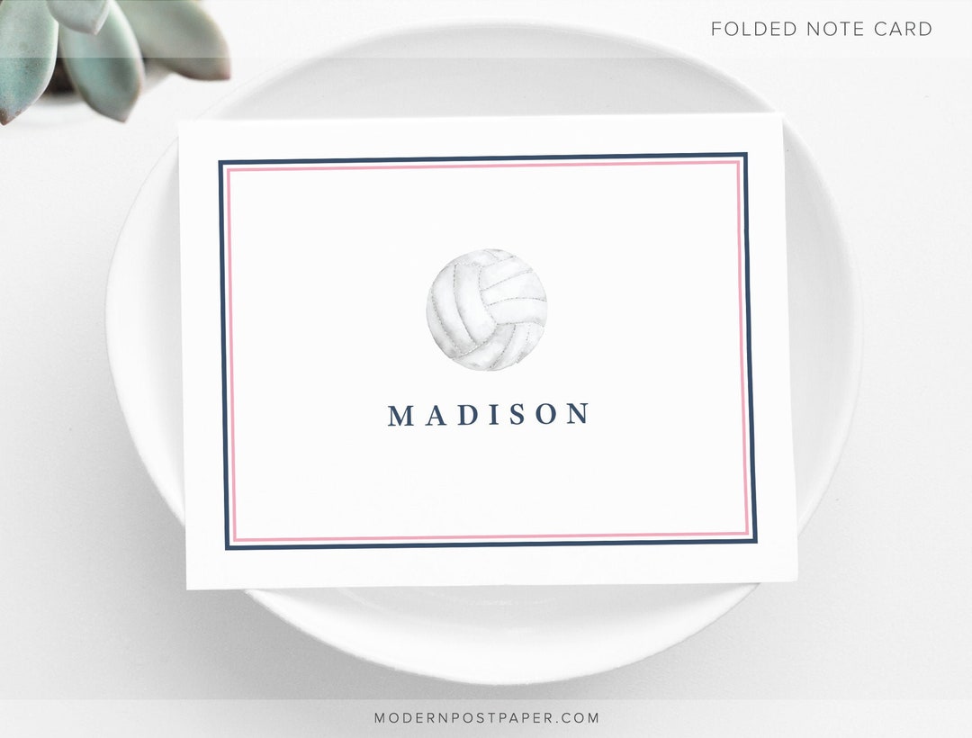 Personalized Stationery • Good Sport VOLLEYBALL • Folded Volleyball ...