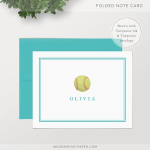 Personalized Stationery • Good Sport SOFTBALL • Folded Softball Note ...
