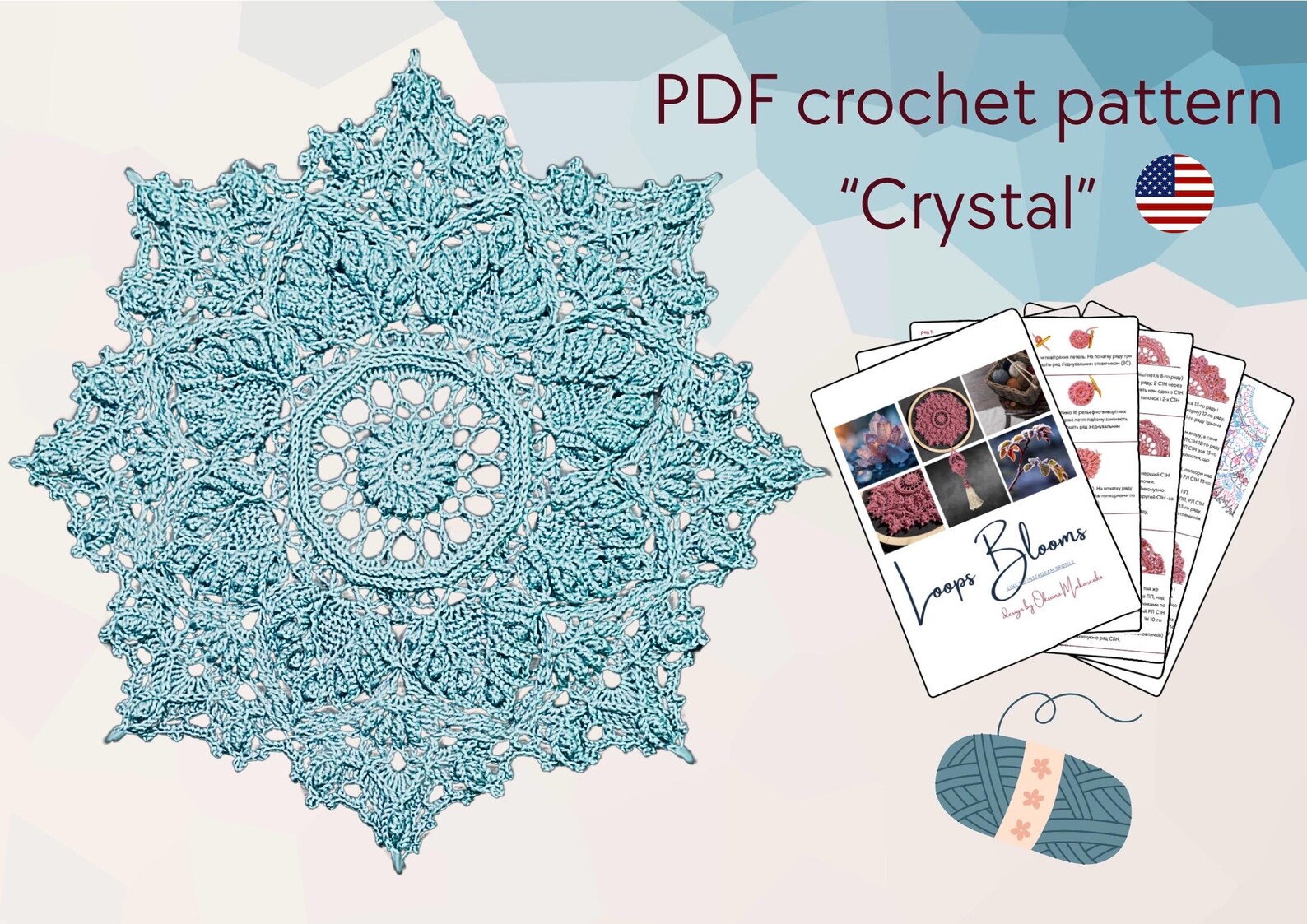 Crystal Crochet Doily Pattern — Textured 3D Mandala PDF - Etsy