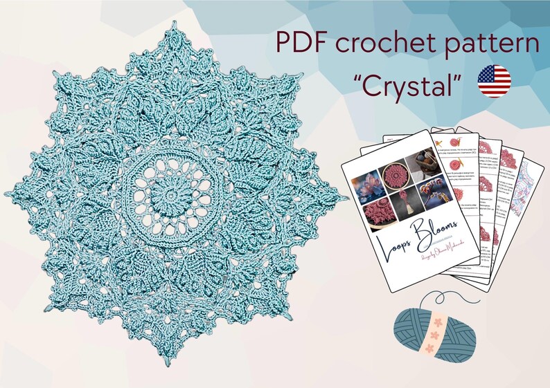Crystal Crochet Doily Pattern — Textured 3D Mandala PDF - Etsy