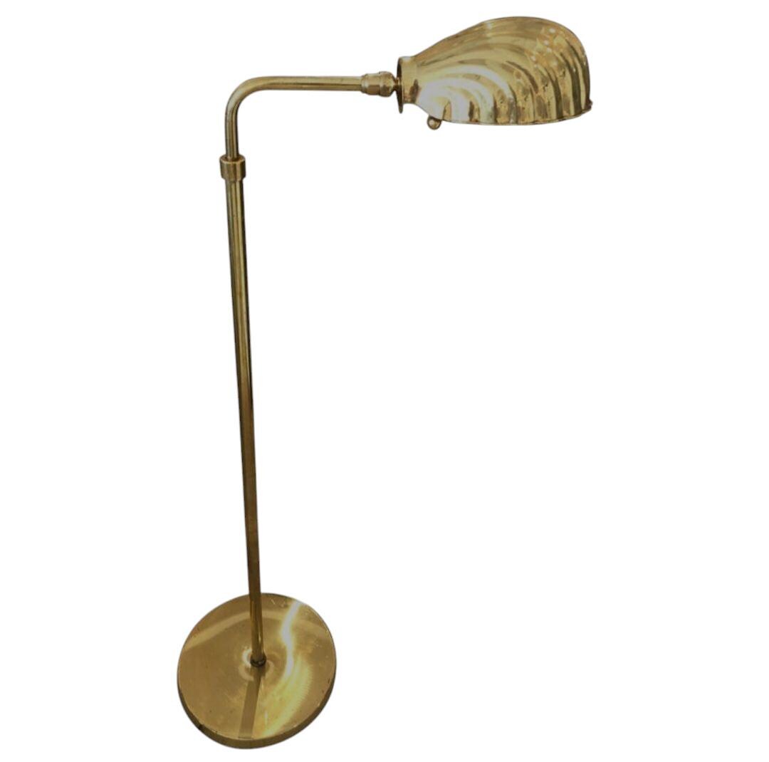 Brass Clam Seashell Floor Lamp Vintage MCM Writers Lamp Deco Hollywood ...