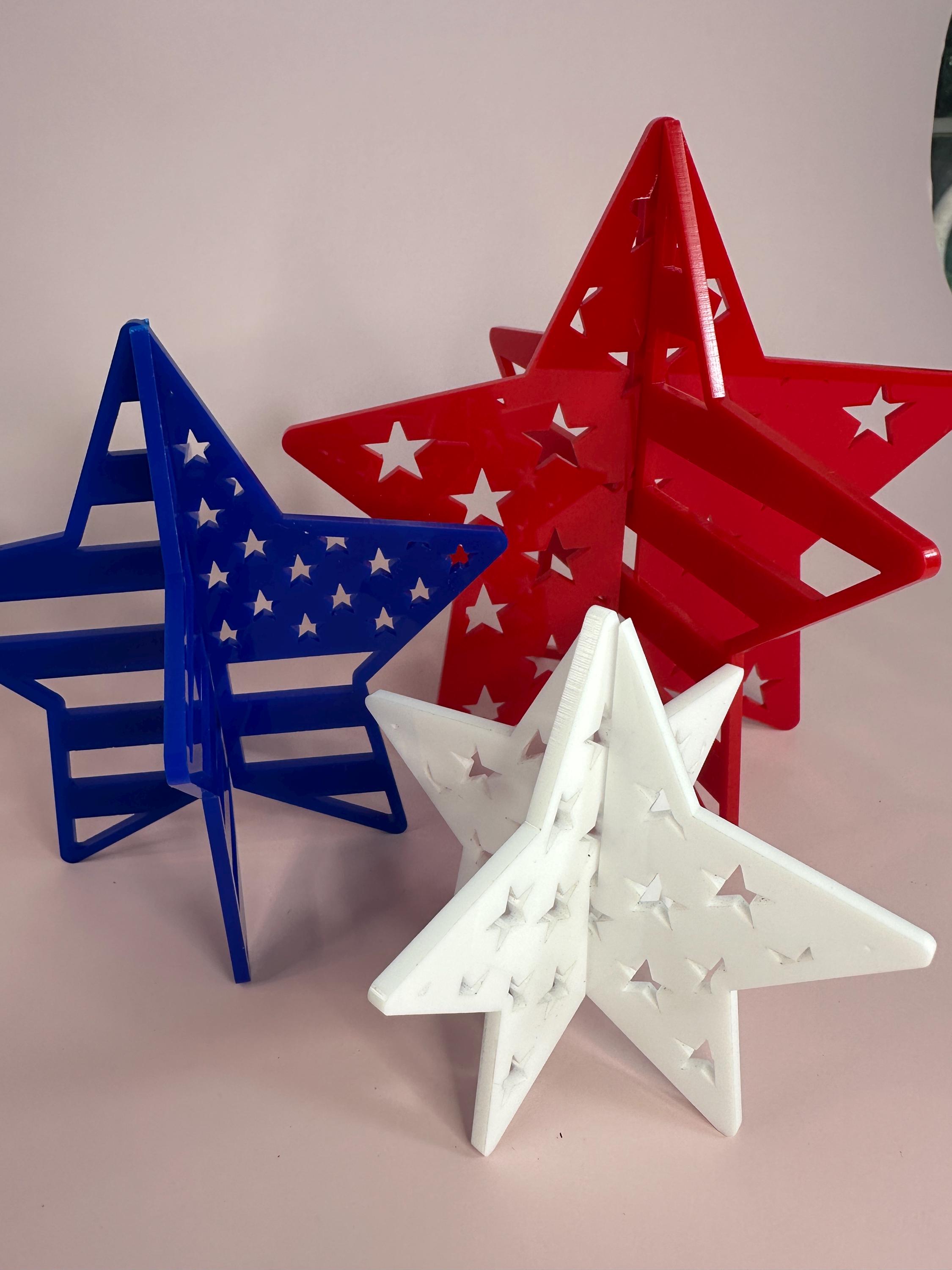 Red White & Blue Decor, Red White Blue Acrylic Stars, Patriotic Decor ...