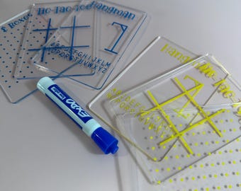 Tic Tac Toe | Dots | Hangman | Travel Resusable Board Games - Etsy