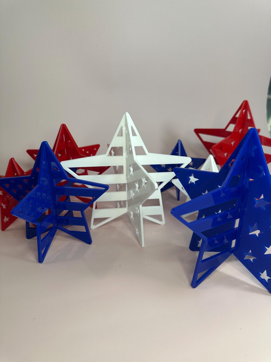 Red White & Blue Decor, Red White Blue Acrylic Stars, Patriotic Decor ...