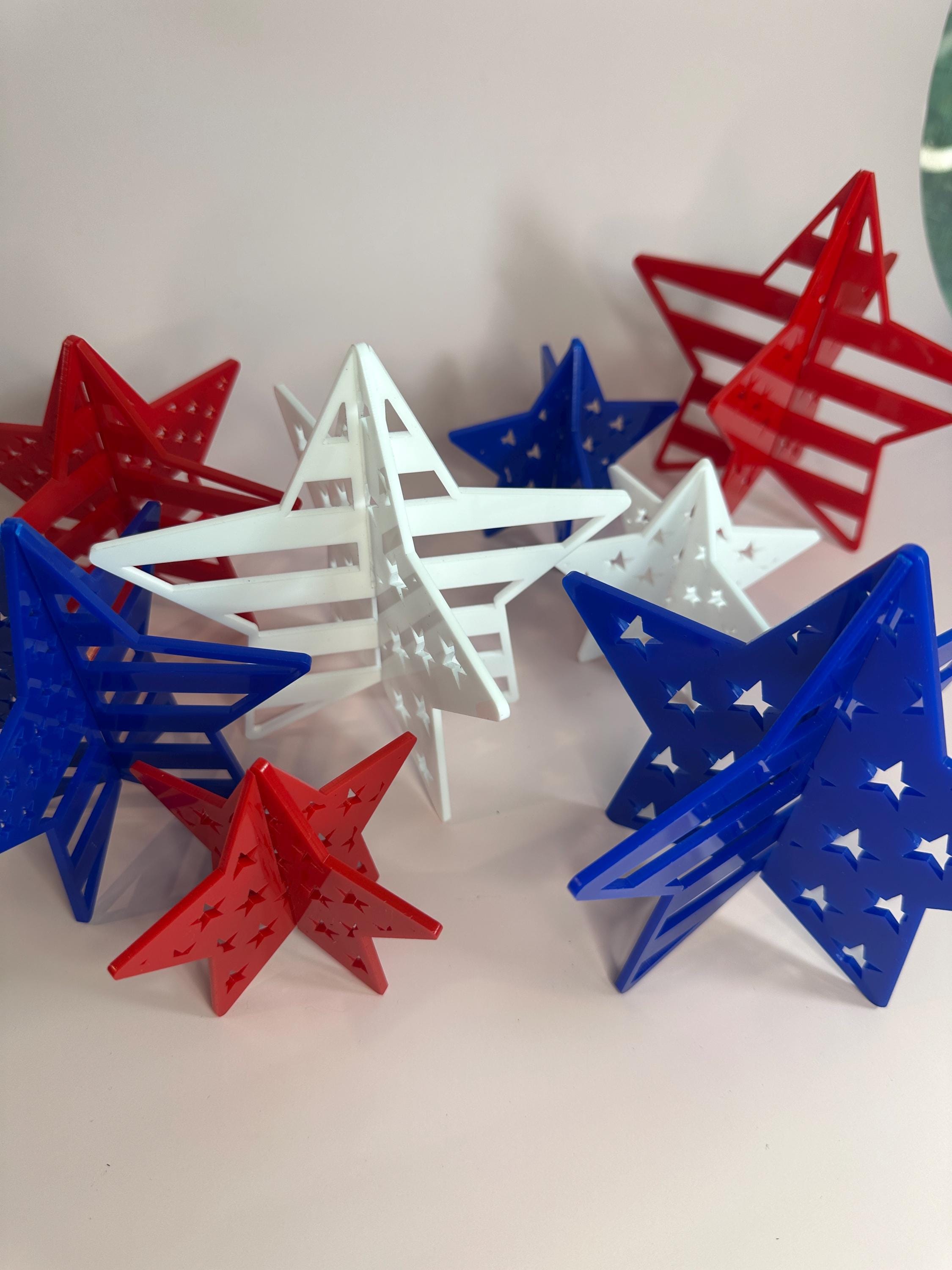 Red White & Blue Decor, Red White Blue Acrylic Stars, Patriotic Decor ...