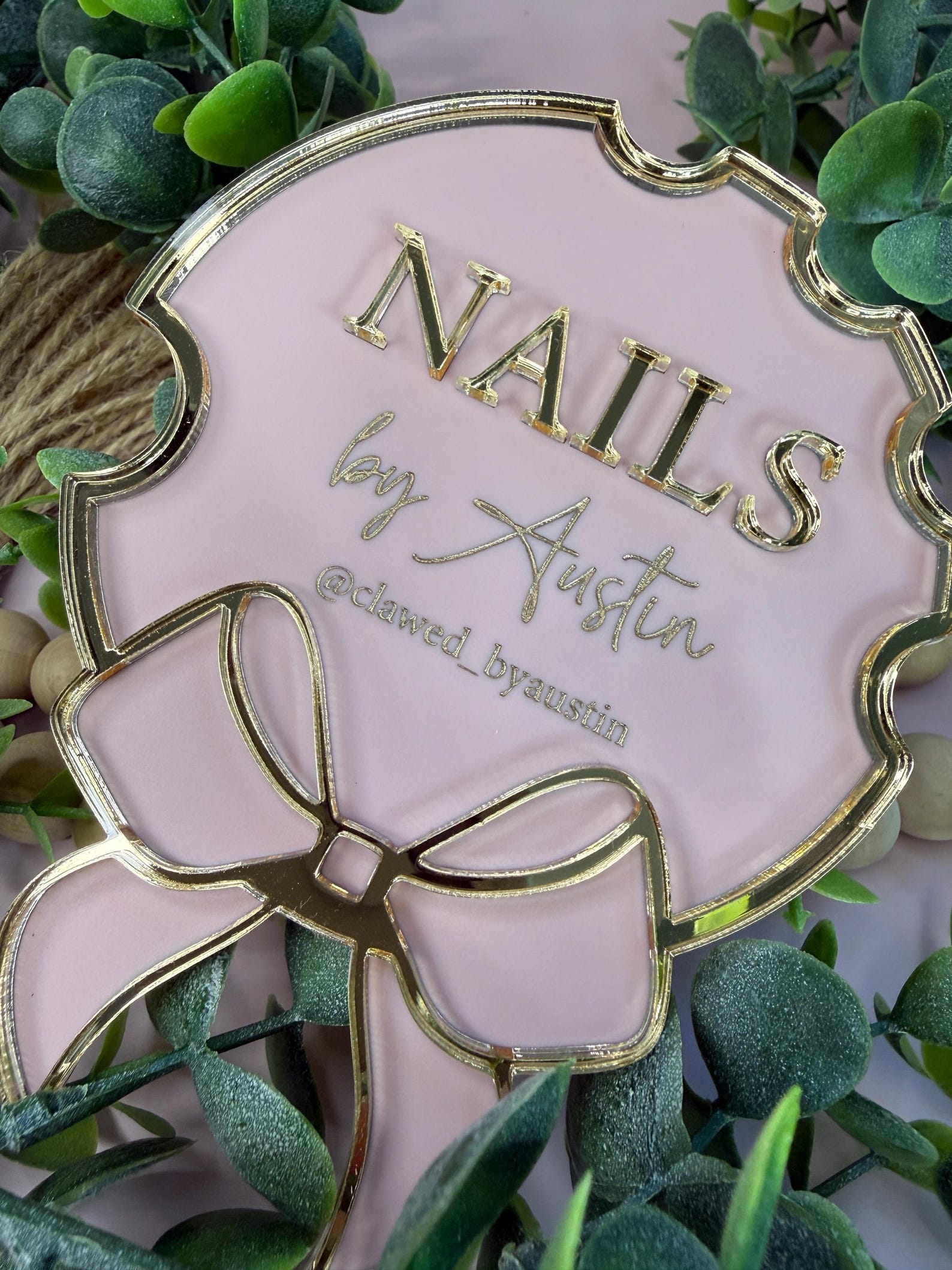 Nailfie Photo Prop, Nail Tech Social Media Sign, Nail Display Bow Disc ...