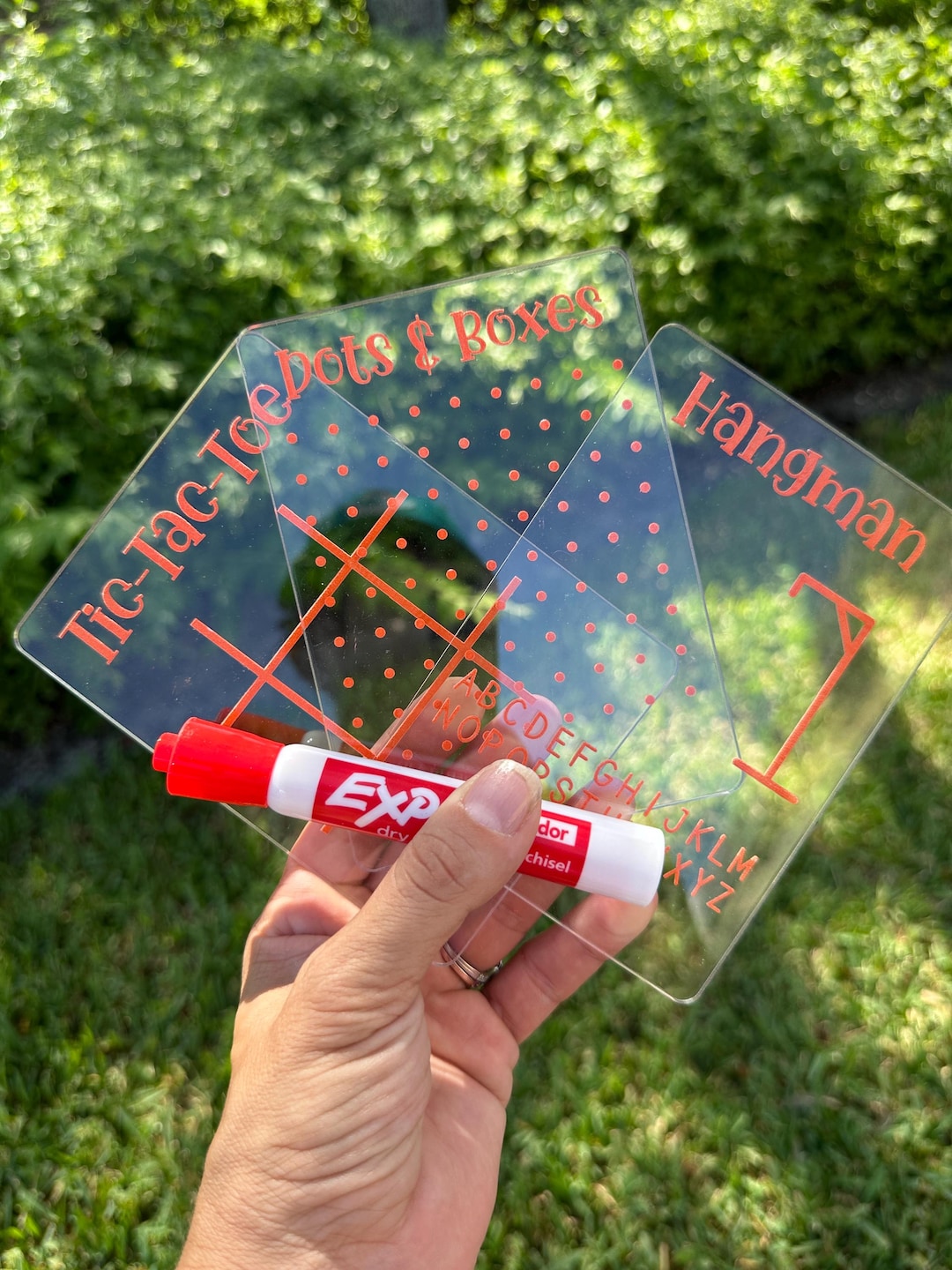 Acrylic Busy Board Games for Kids, Hangman, Tic Tac Toe, Dots & Boxes ...