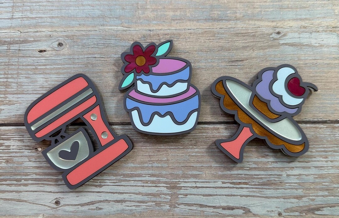 Baking Magnet Set – Pastel Acrylic Baking-themed Magnets With Scratch ...
