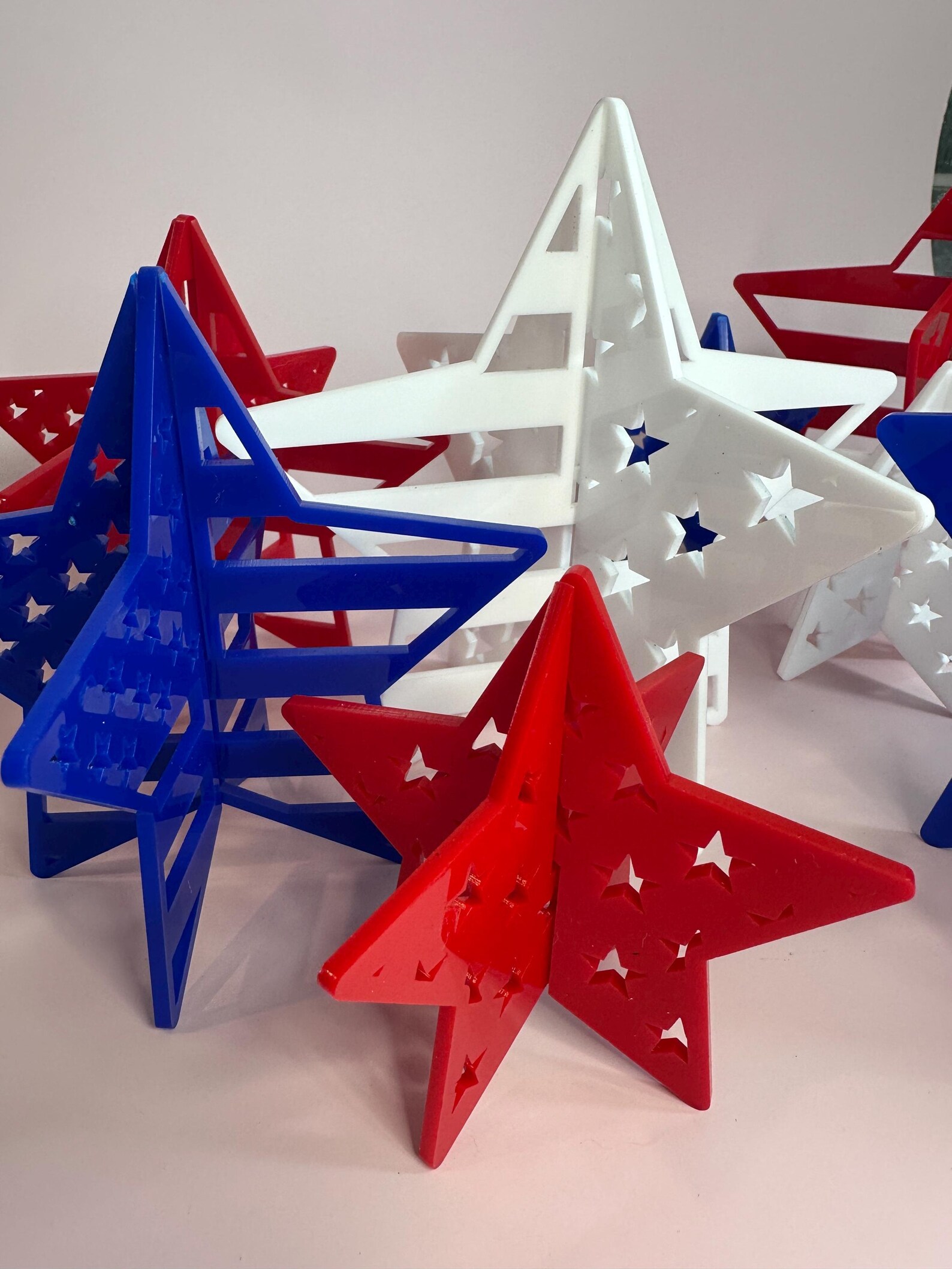 Red White & Blue Decor, Red White Blue Acrylic Stars, Patriotic Decor ...
