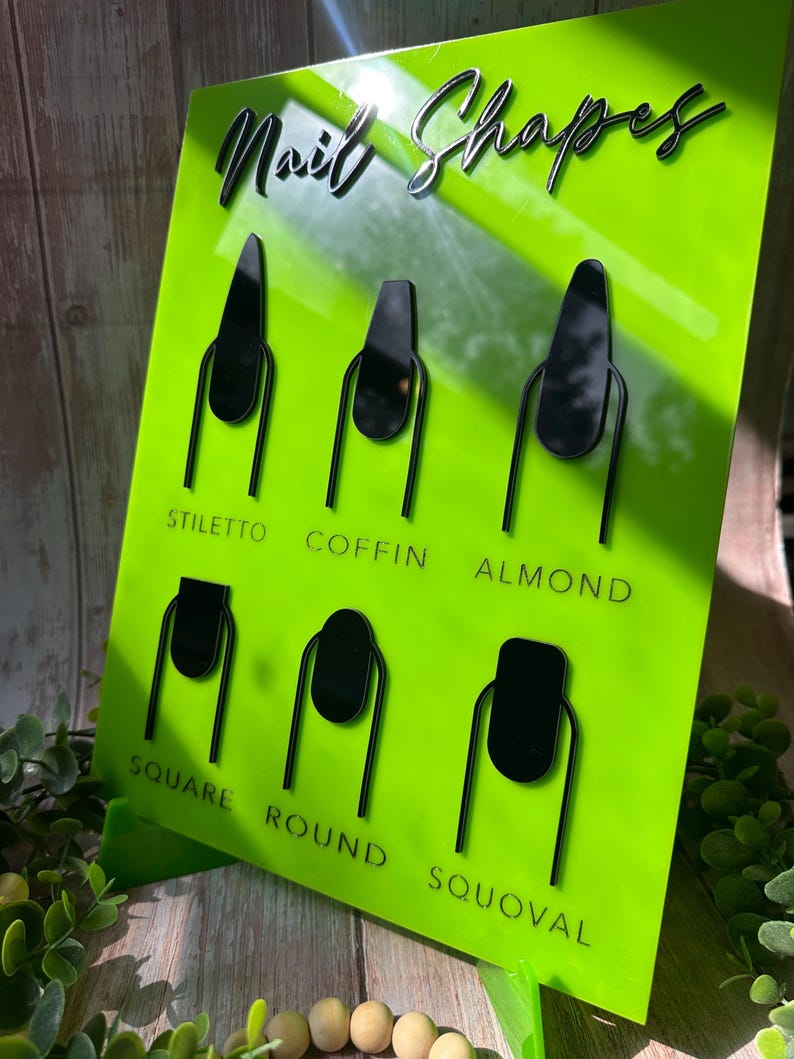 Nail Shapes Sign, Salon Decor, Custom Nail Salon Nail Shape Sign, Nail ...