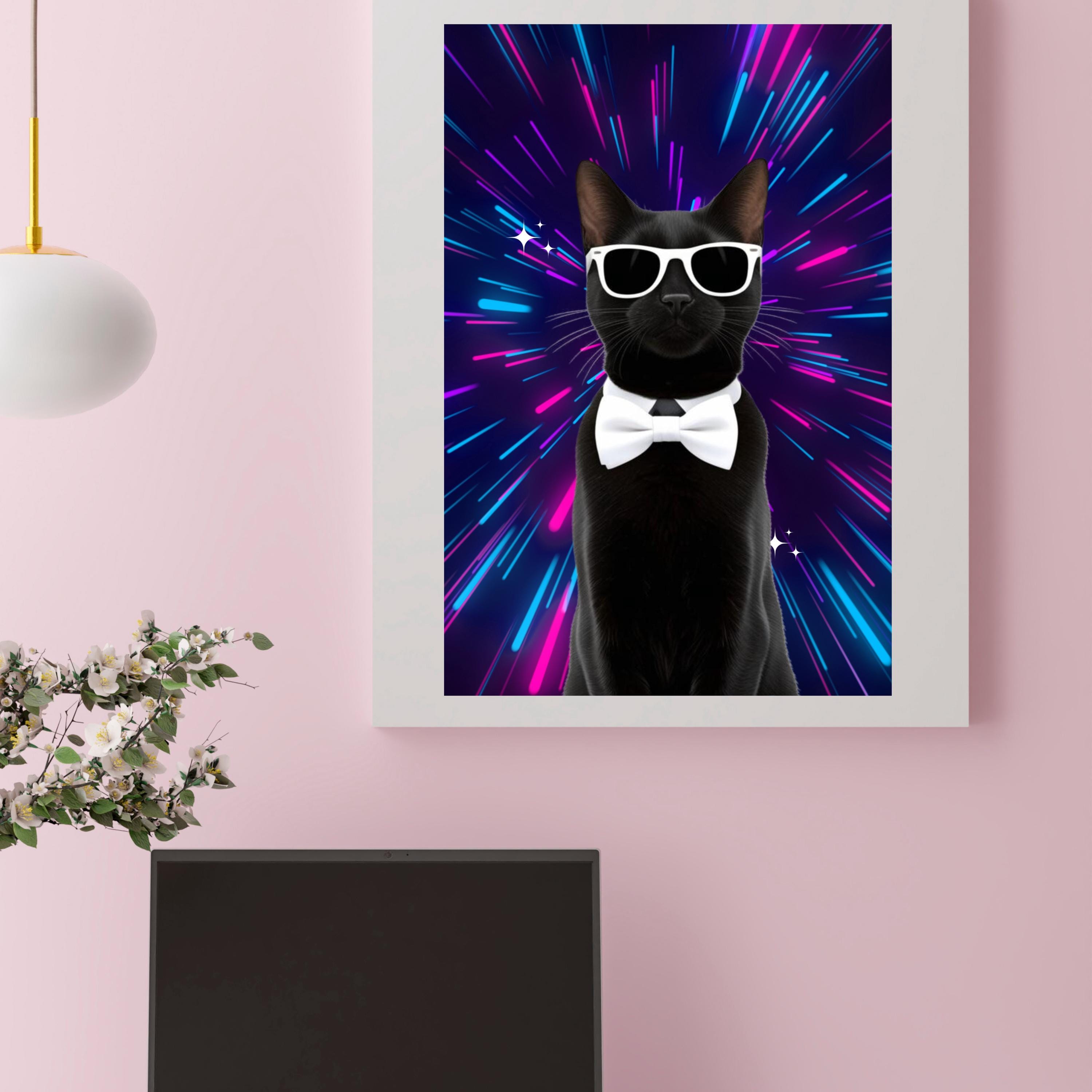 Cat Picture Printable | Trendy Cat Art | Gift for Cat Lovers | Birthday ...