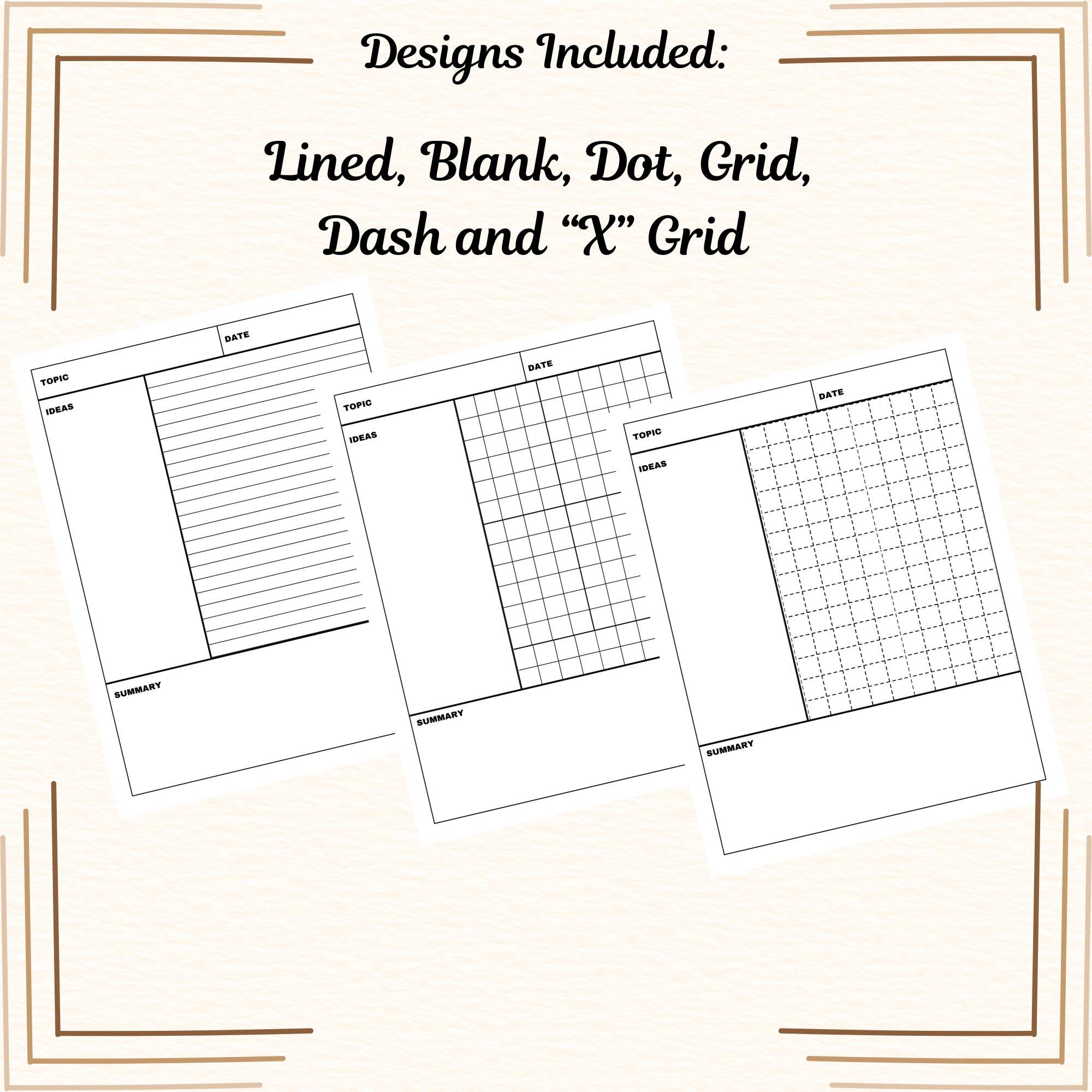 Cornell Note Paper Set | Printable Study Aid | Academic Note Paper ...