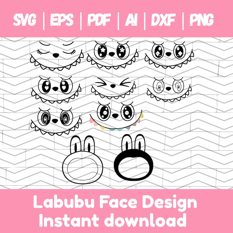 Labubu Faces Png - Etsy