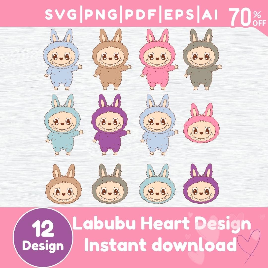 12 Labubu Designs SVG Bundle, Labubu Clipart, Labubu PNG, Cute Labubu ...
