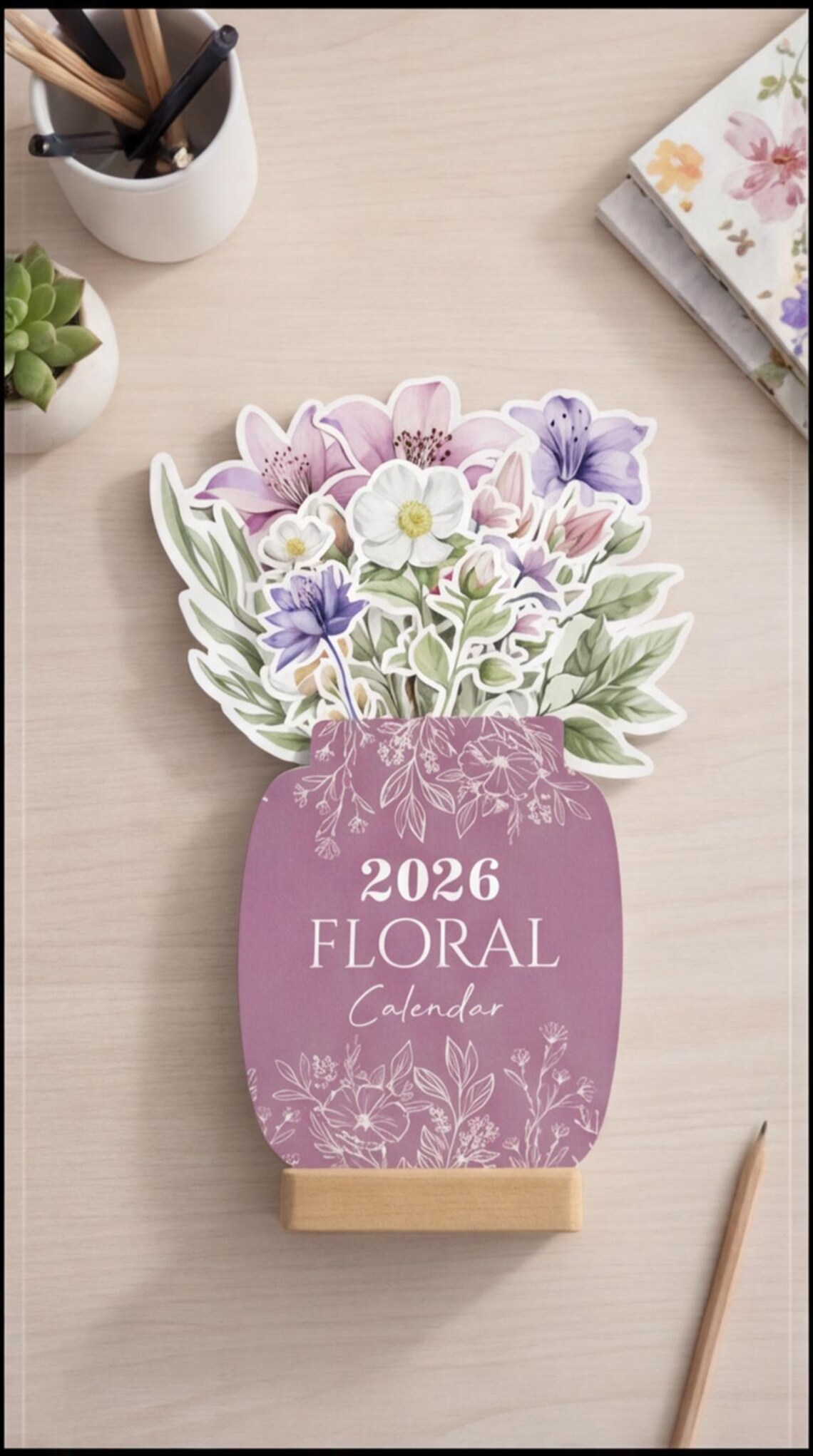 2026 Floral Calendar PNG Bundle Sunday Start | Minimal Boho Monthly ...