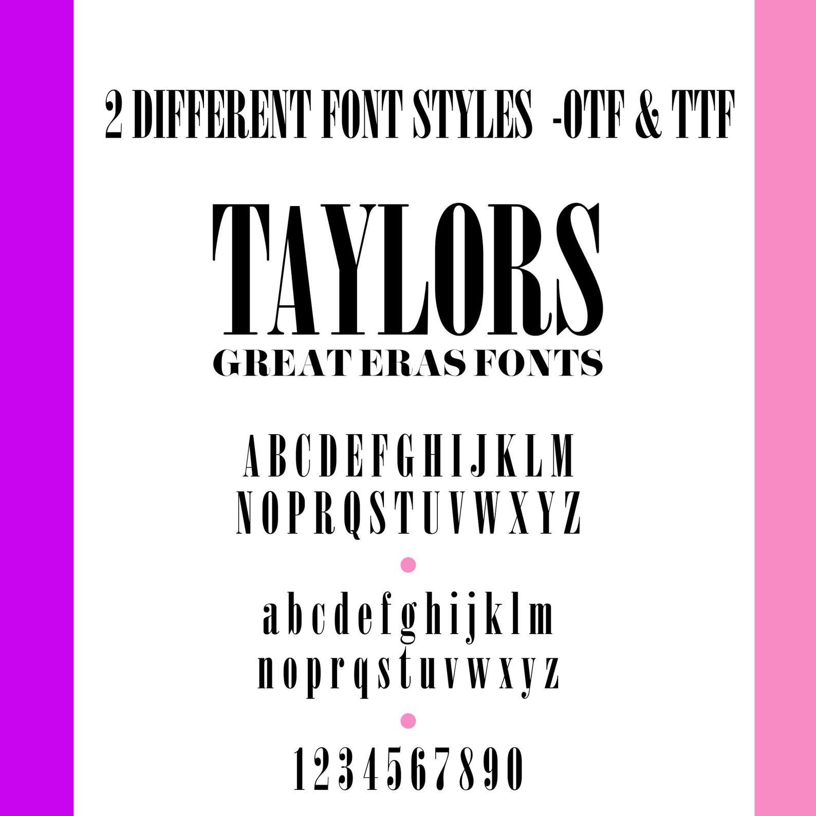 Eras Font Bundle, Taylors Font, Cricut Canva TTF OTF File (digital ...
