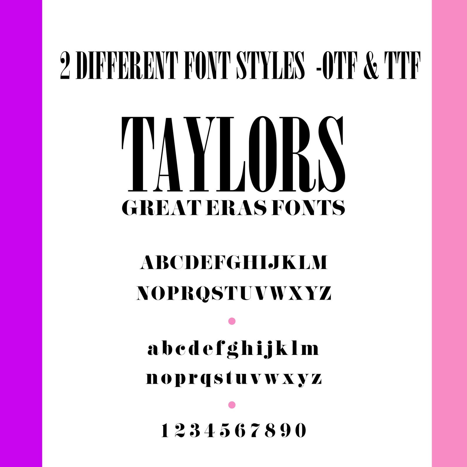 Eras Font Bundle, Taylors Font, Cricut Canva TTF OTF File (digital ...