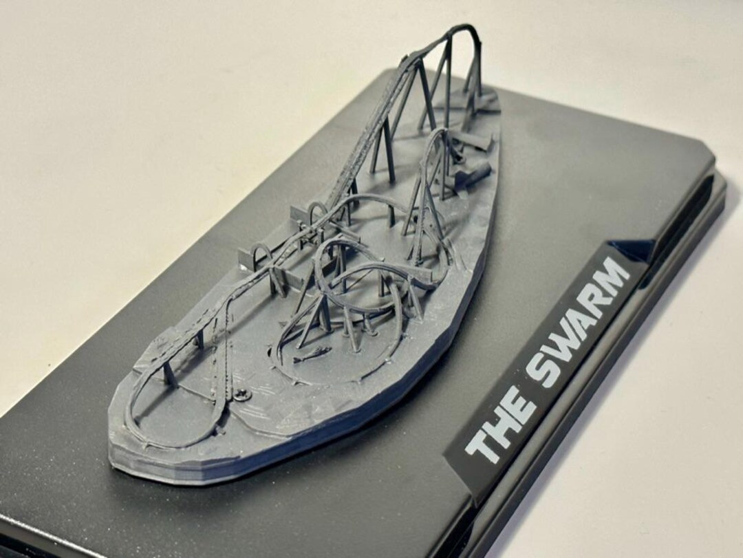 THE SWARM Mini Roller Coaster Model Diorama With Display Case Thorpe Park - Etsy