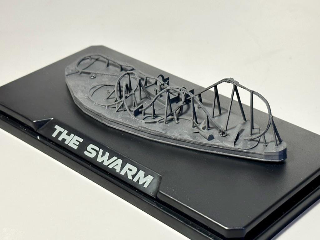 THE SWARM Mini Roller Coaster Model Diorama With Display Case Thorpe ...