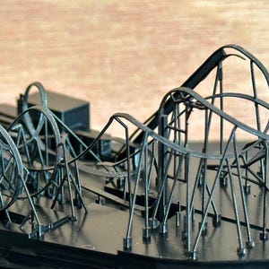 THE SMILER Mini Roller Coaster Model Diorama With Display Case Alton ...