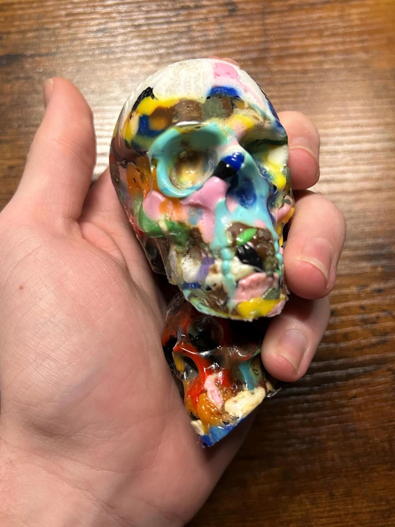 Handmade PLA Melt Skull – Custom Colors, No Two Alike - Etsy