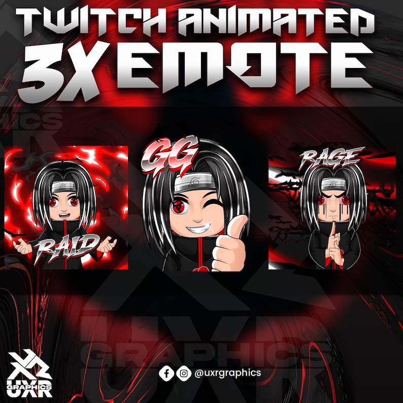 Crow Ninja Animated Emote Pack | Dark Chibi Style Twitch & Discord ...