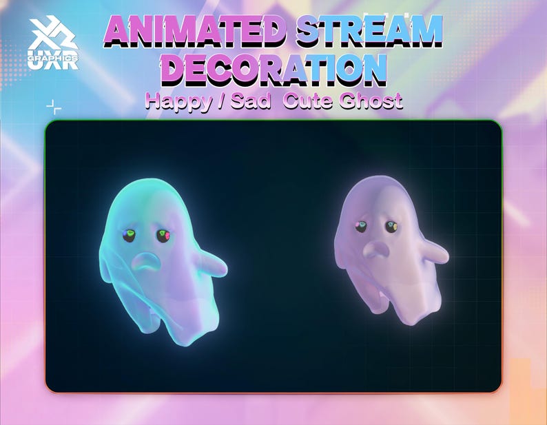 Animated Ghost Stream Overlay | Cozy Spooky Decoration (digital ...