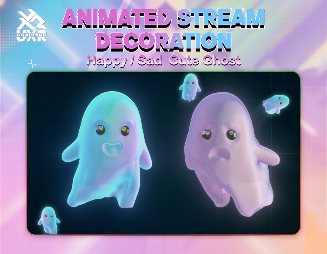 Animated Ghost Stream Overlay | Cozy Spooky Decoration (digital ...