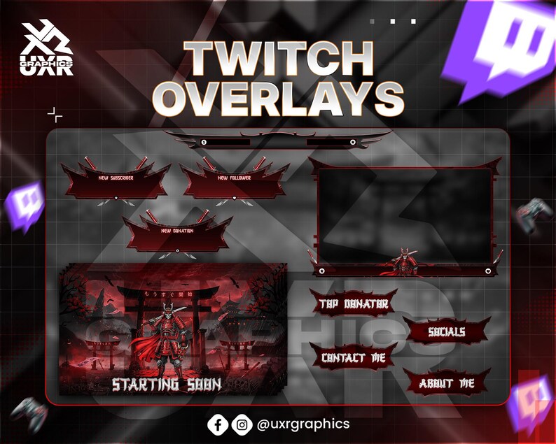 Custom Animated Stream Overlay Package: Twitch, Youtube, & Tiktok OBS ...