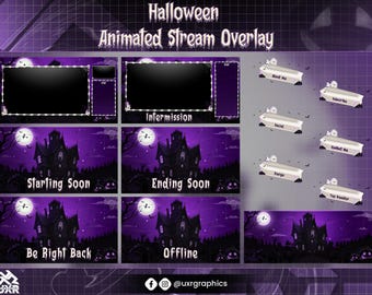 Animated Twitch Overlays Pack | Halloween Spooky Stream Screens ...