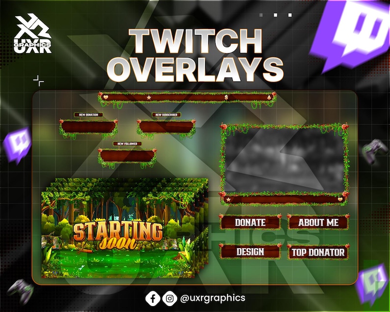 Custom Animated Anime Stream Overlay Package: Twitch & Tiktok - Etsy