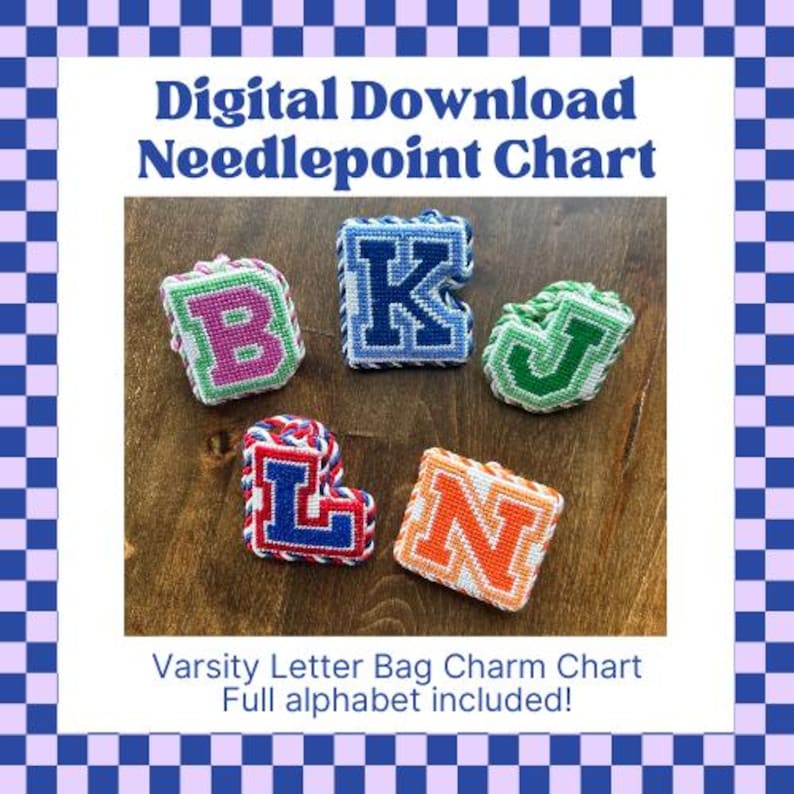 Varsity Letters Needlepoint Chart - Etsy