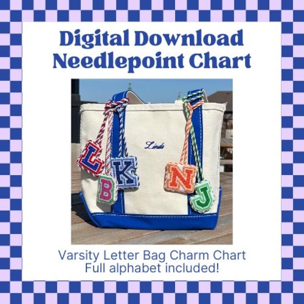 Monogram Needlepoint Charms - Etsy