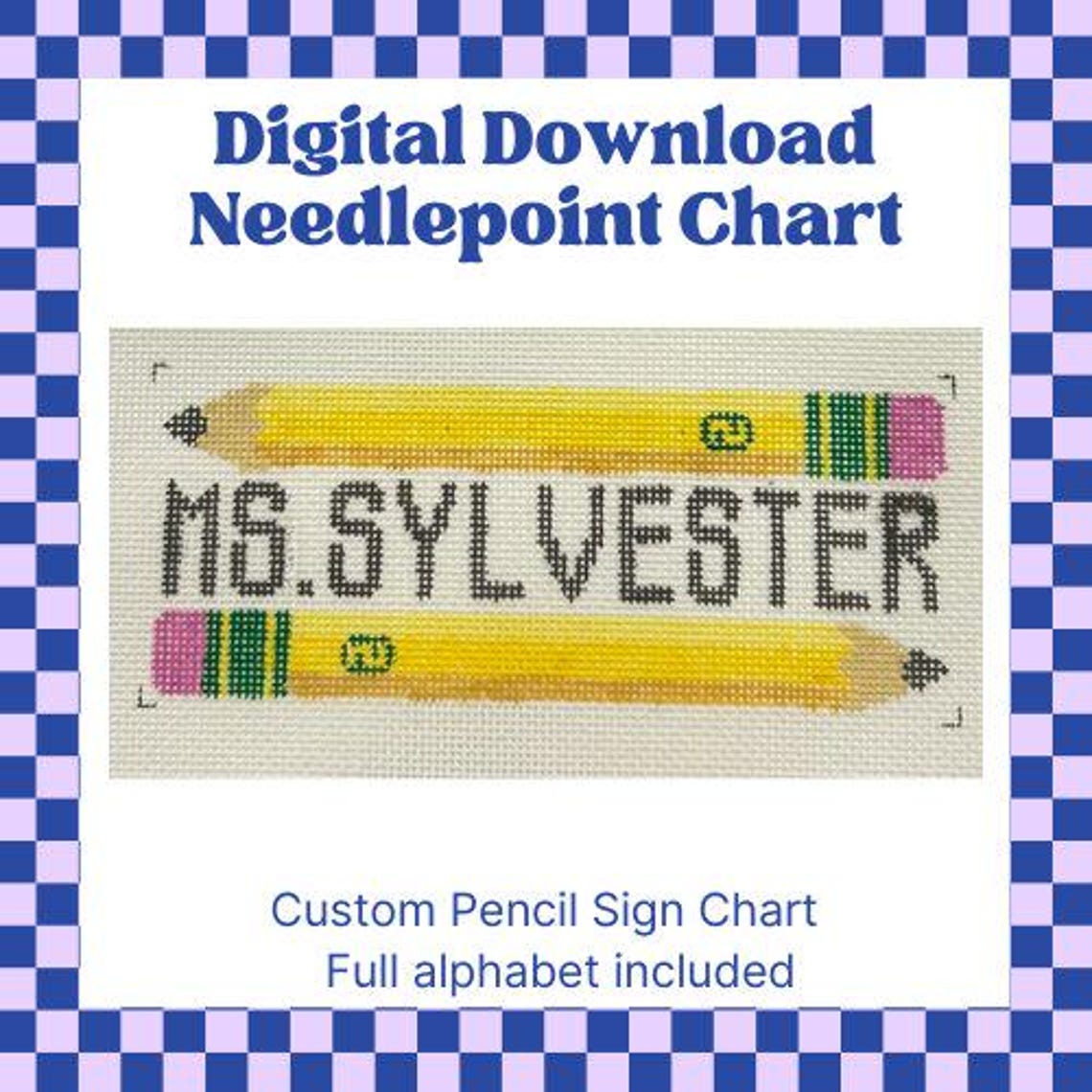 Pencil Sign Needlepoint Chart - Etsy