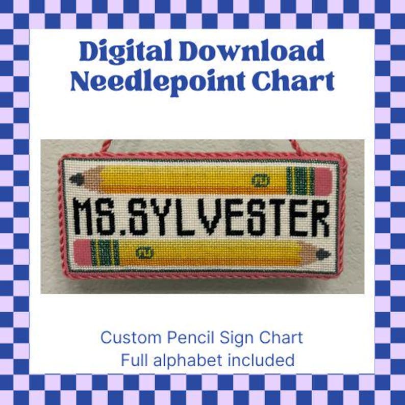 Pencil Sign Needlepoint Chart - Etsy