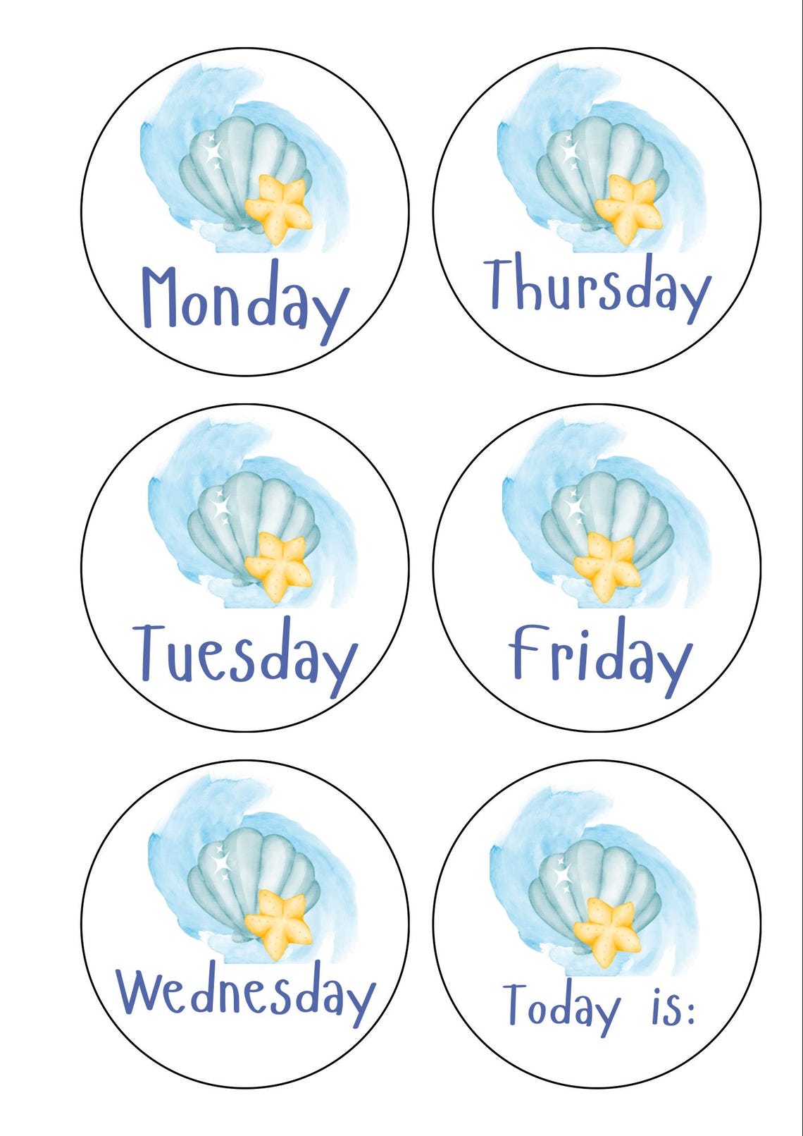 Ocean Themed Days of the Week for Classrooms. - Etsy