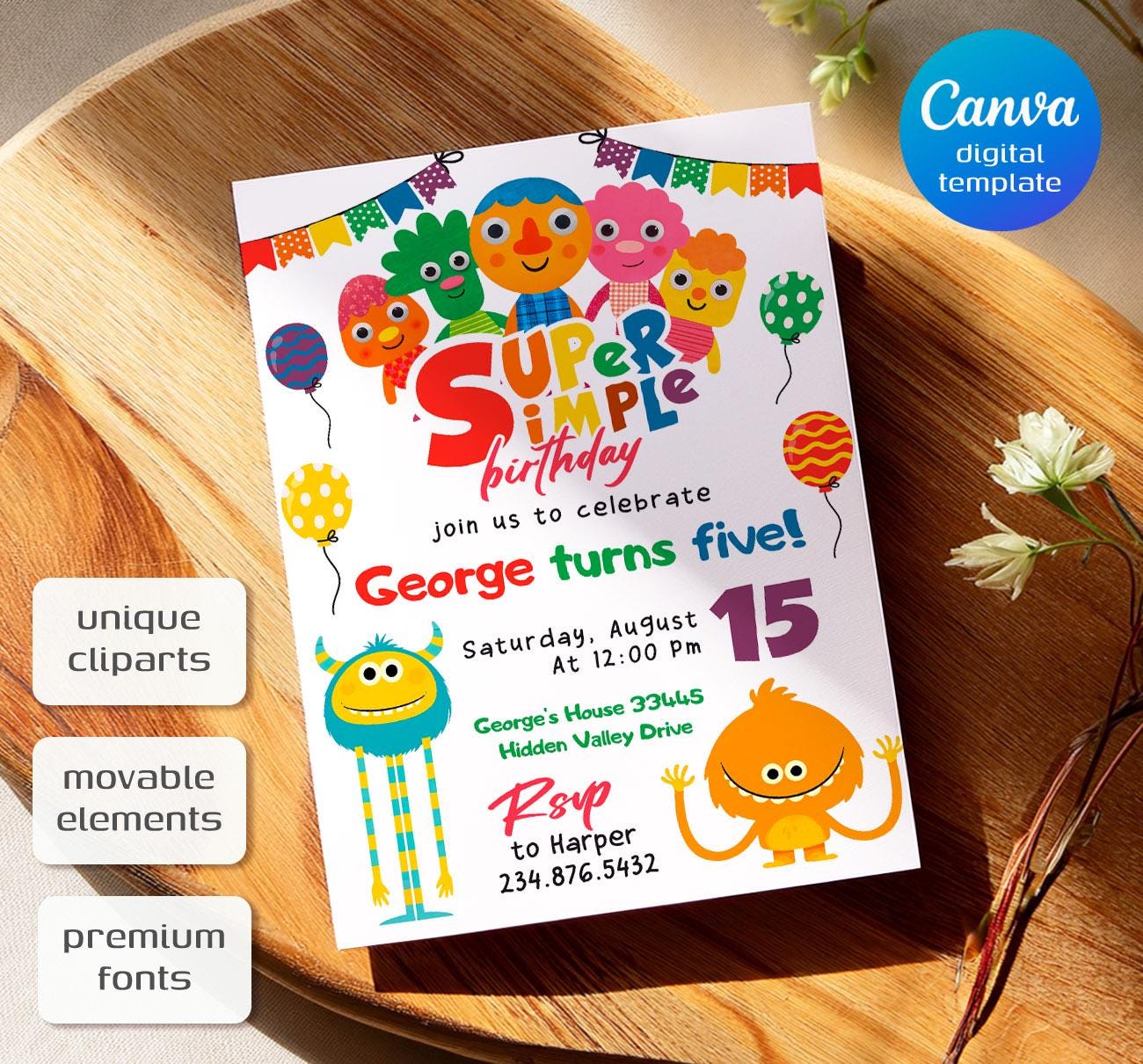 Printable Super Simple Songs Invitation, Music First Party, Editable ...