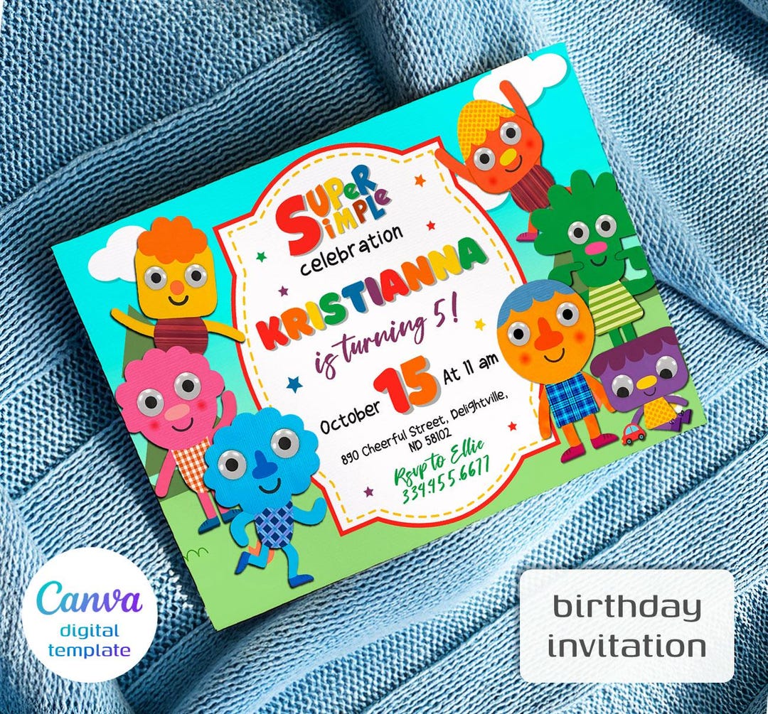 Printable Super Simple Songs Invitation, Music First Party, Editable ...