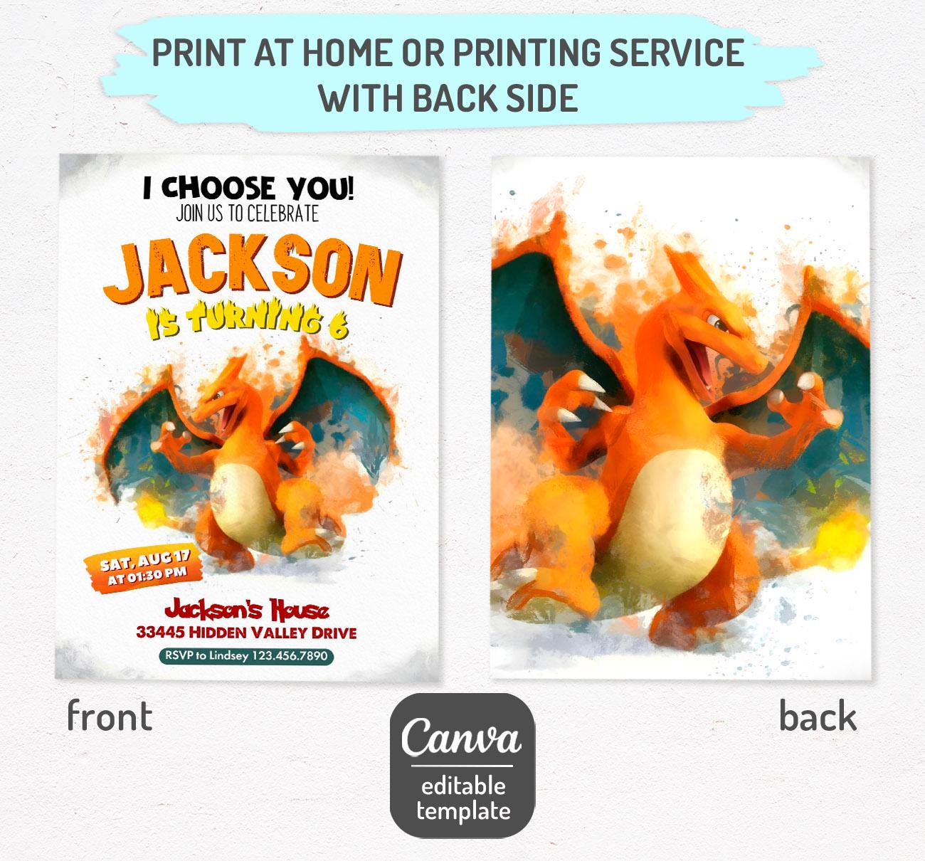 Pokemon Birthday VMAX Invite Template, Pokemone Birthday Invite ...