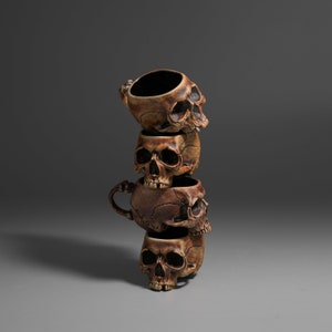 Small Memento Mori Skull Tea Cup 3.3oz with Handle Double Espresso Shot ...