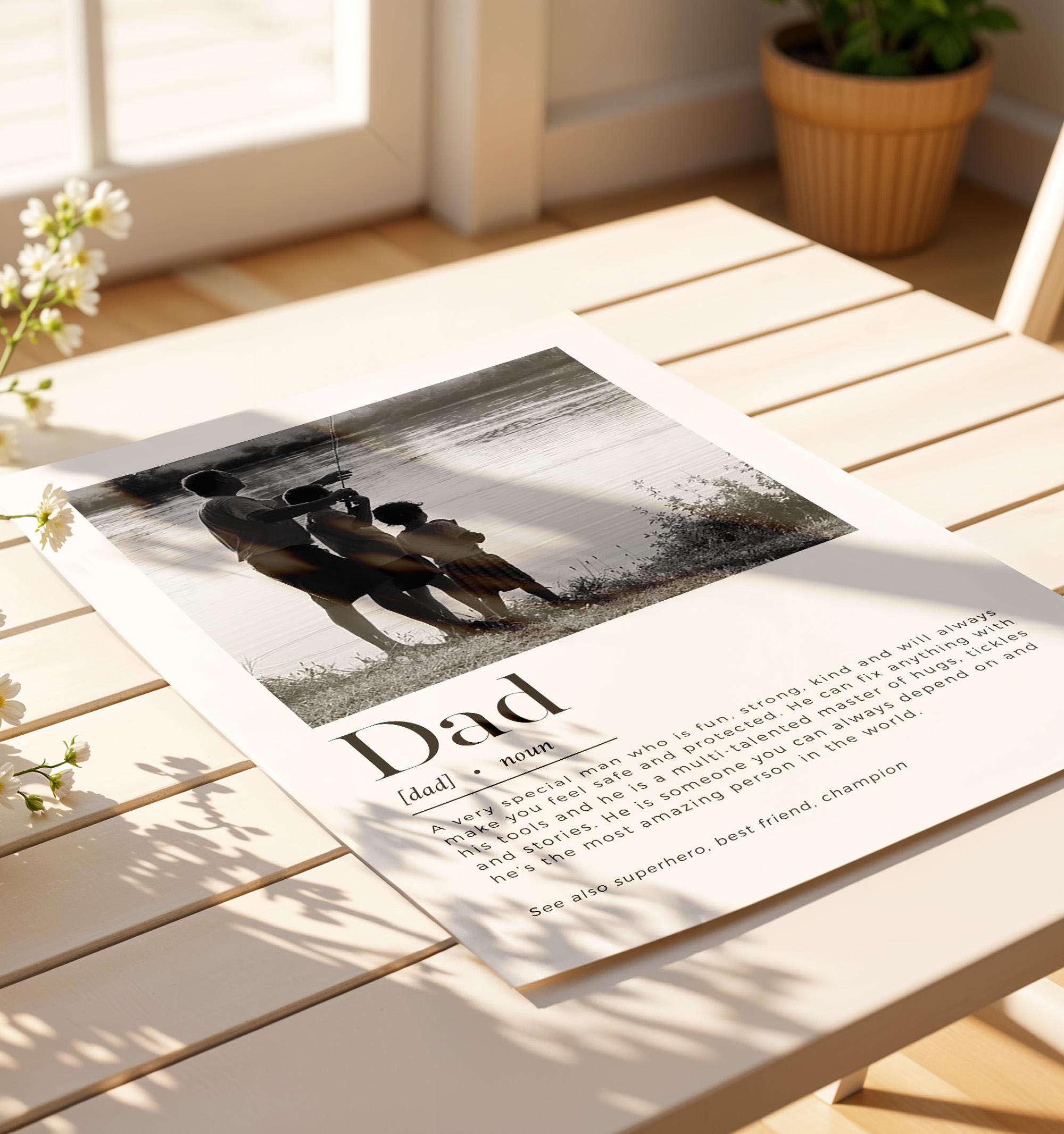 Personalized Gift for Dad, Dad Definition Art With Photo, Printable ...