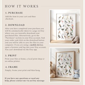 Birds Alphabet Poster, Educational ABC Wall Art, A - Z Chart, Kid's ...