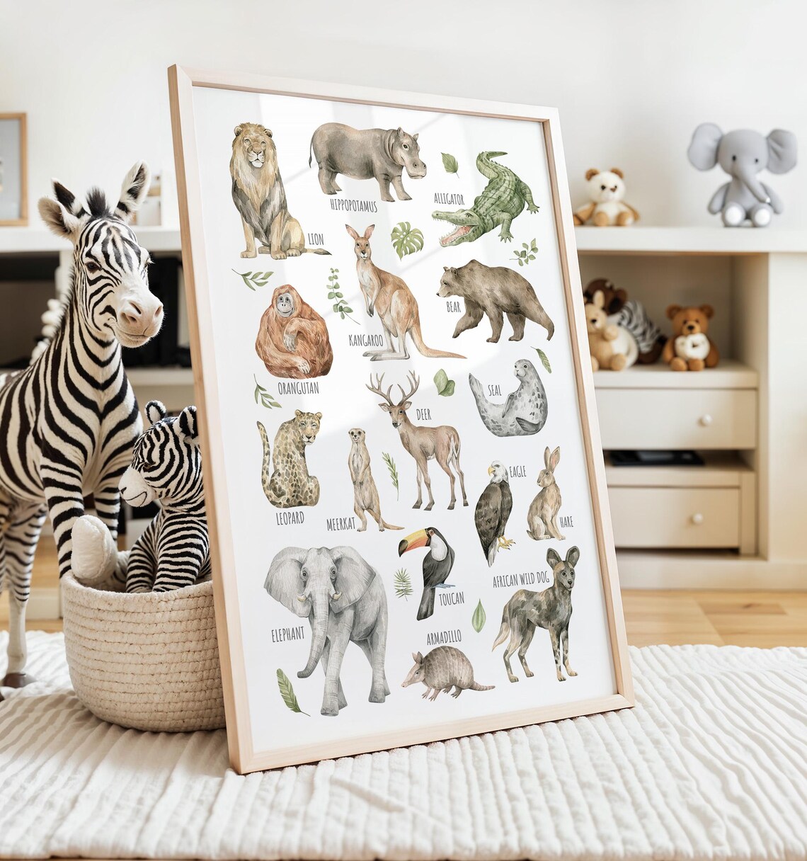Animal Posters Printable Animal Wall Art, Animal Species Nursery Art ...