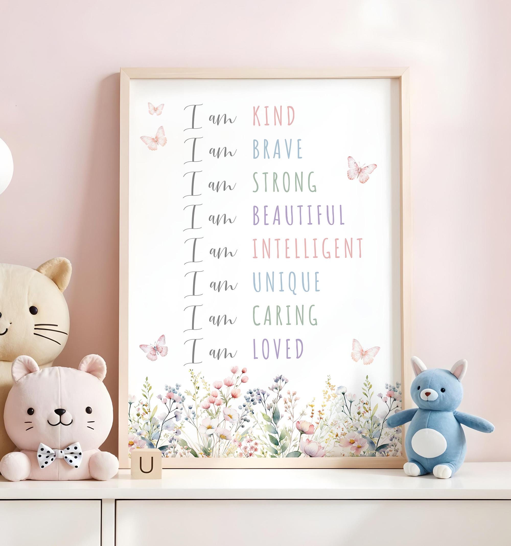 Wildflower Affirmation Nursery Prints, Boho Girls Room Decor, Printable ...