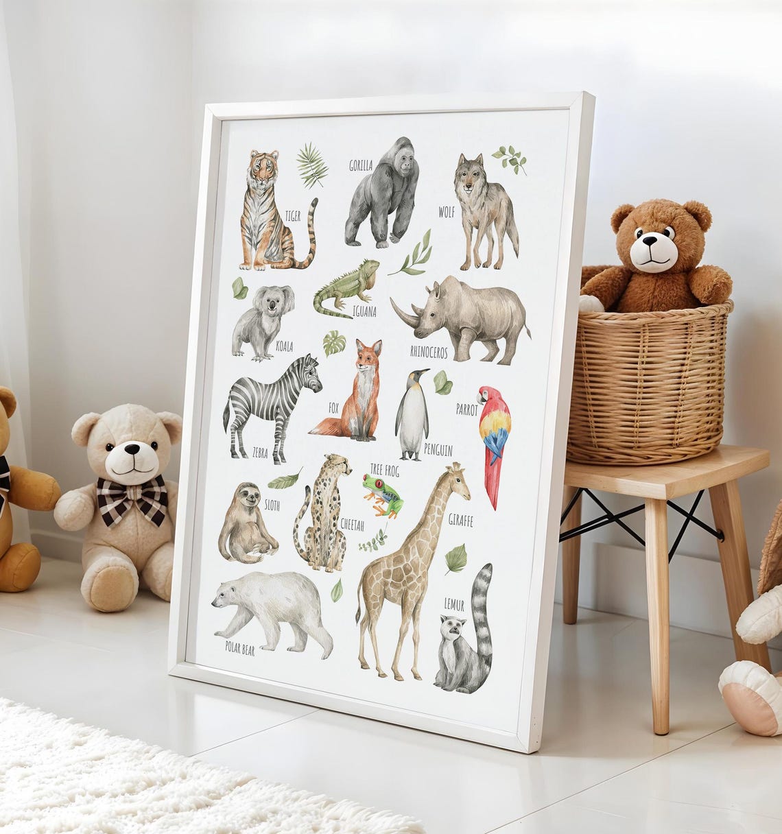 Animal Posters Printable Animal Wall Art, Animal Species Nursery Art ...