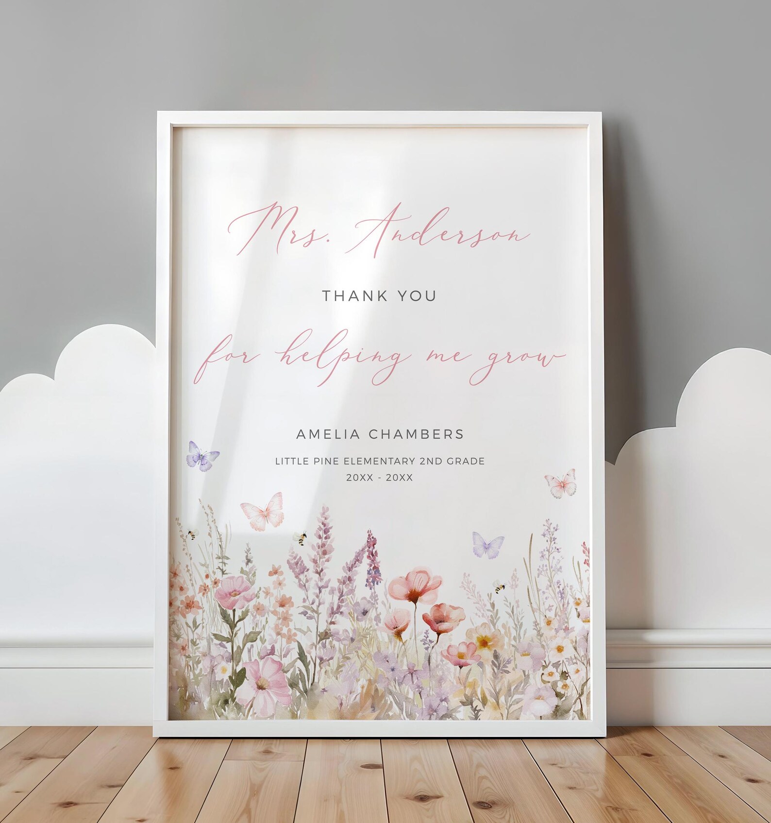 Teacher Appreciation Gift Artwork, Wildflower Teacher Present From ...