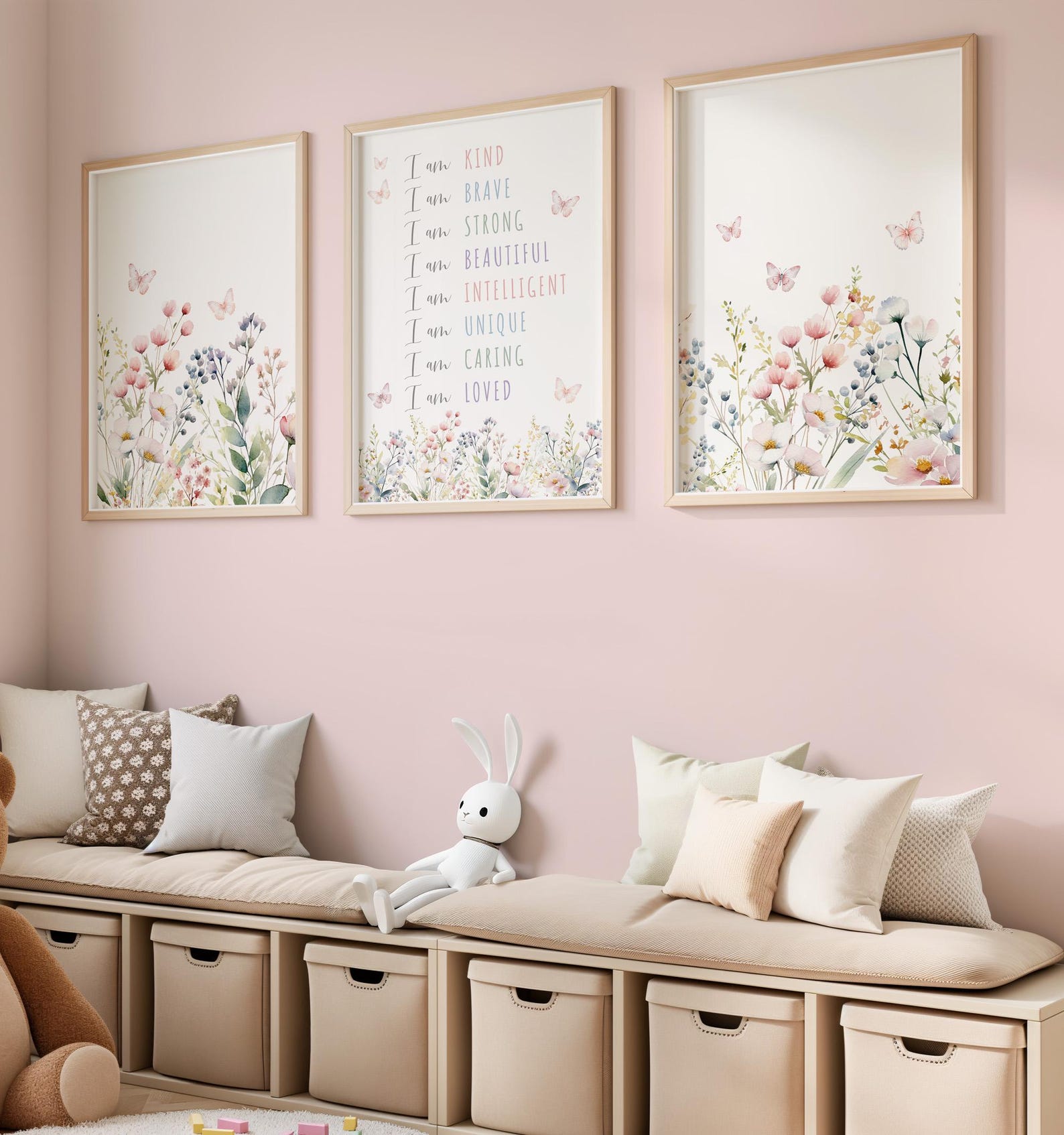 Wildflower Affirmation Nursery Prints, Boho Girls Room Decor, Printable ...