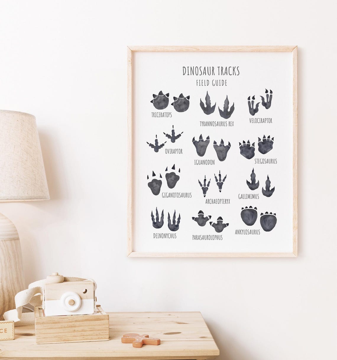 Dinosaur Tracks Wall Art, Printable Dinosaur Footprints Poster, Dino ...