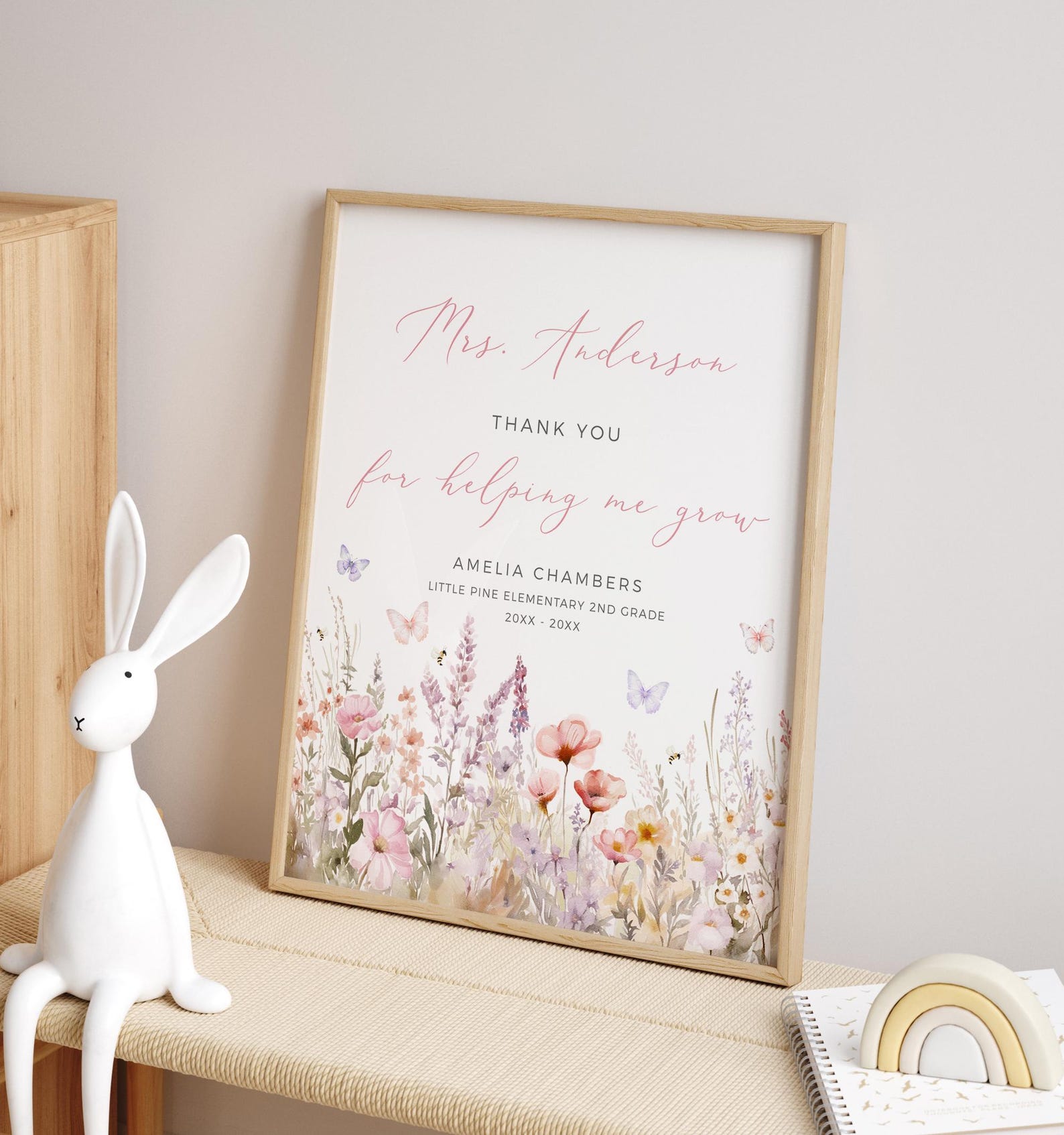 Teacher Appreciation Gift Artwork, Wildflower Teacher Present From ...